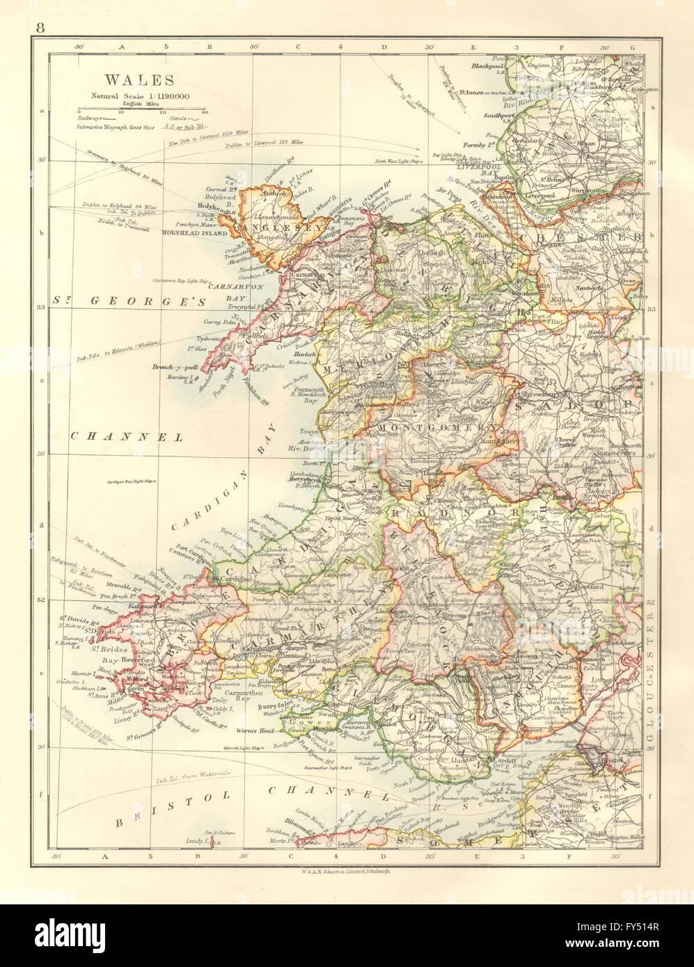 Map of wales counties hi-res stock photography and images - Alamy