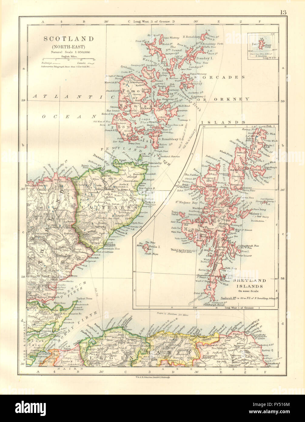 MORAY FIRTH. Caithness Elgin Shetlands Orkneys. Scotland. JOHNSTON ...