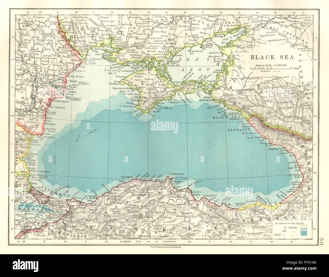 BLACK SEA post WW1 per Treaty of Sevres. Zone of Straits DMZ. JOHNSTON ...