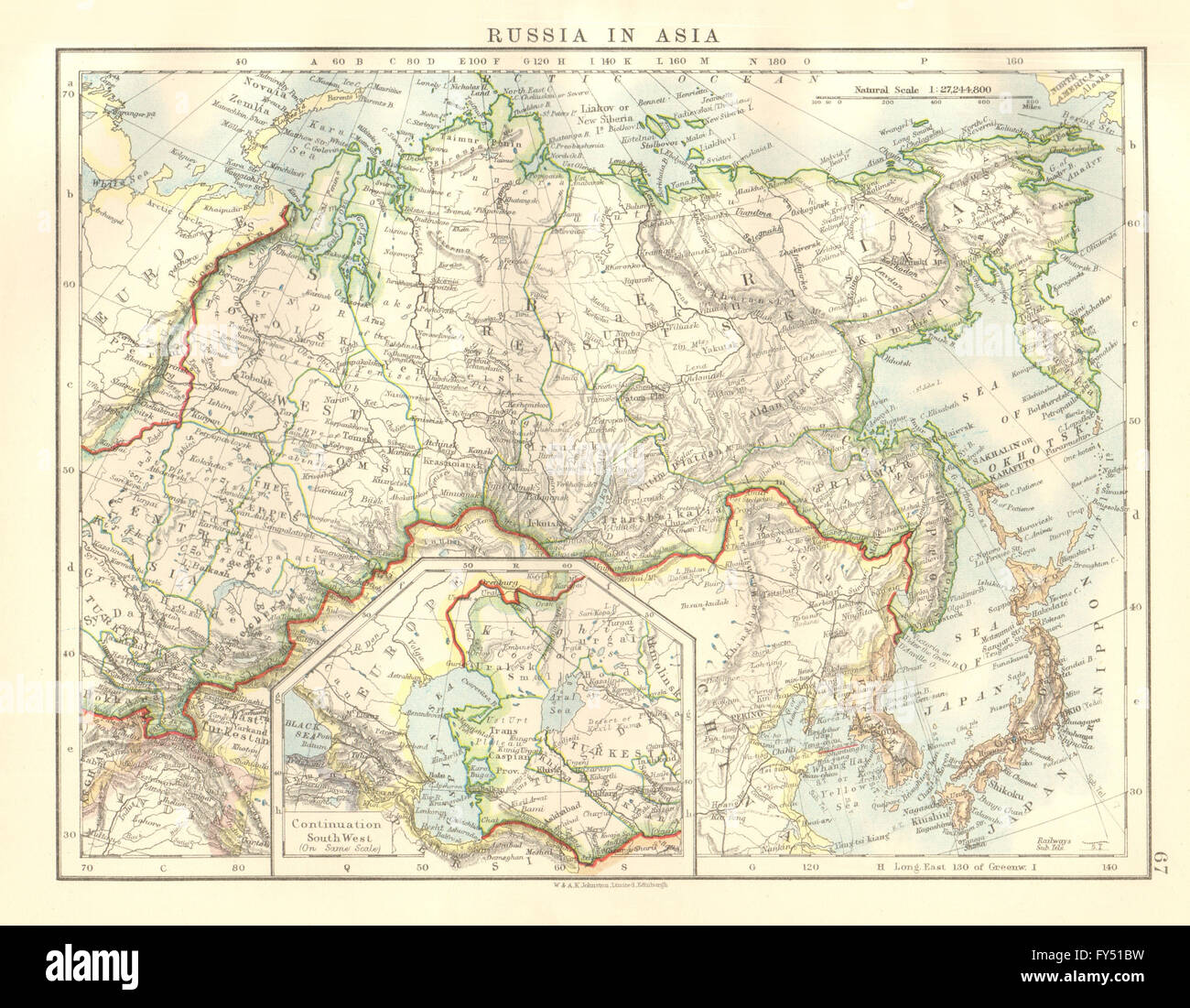 ASIAN RUSSIA. Divided Sakhalin. Japanese Kurile Islands. JOHNSTON, 1920 ...