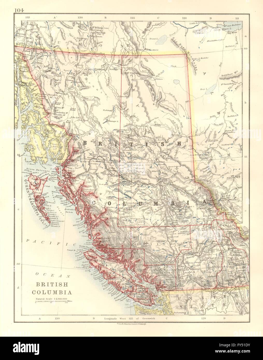 BRITISH COLUMBIA districts. Lillooet Yale Kootenay Westminster JOHNSTON ...