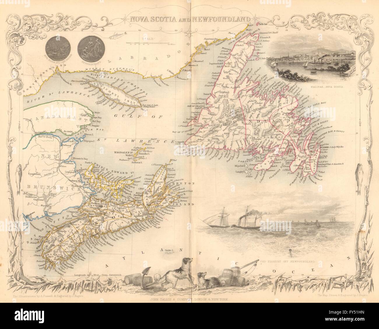 Nova scotia map 19th century hi-res stock photography and images - Alamy