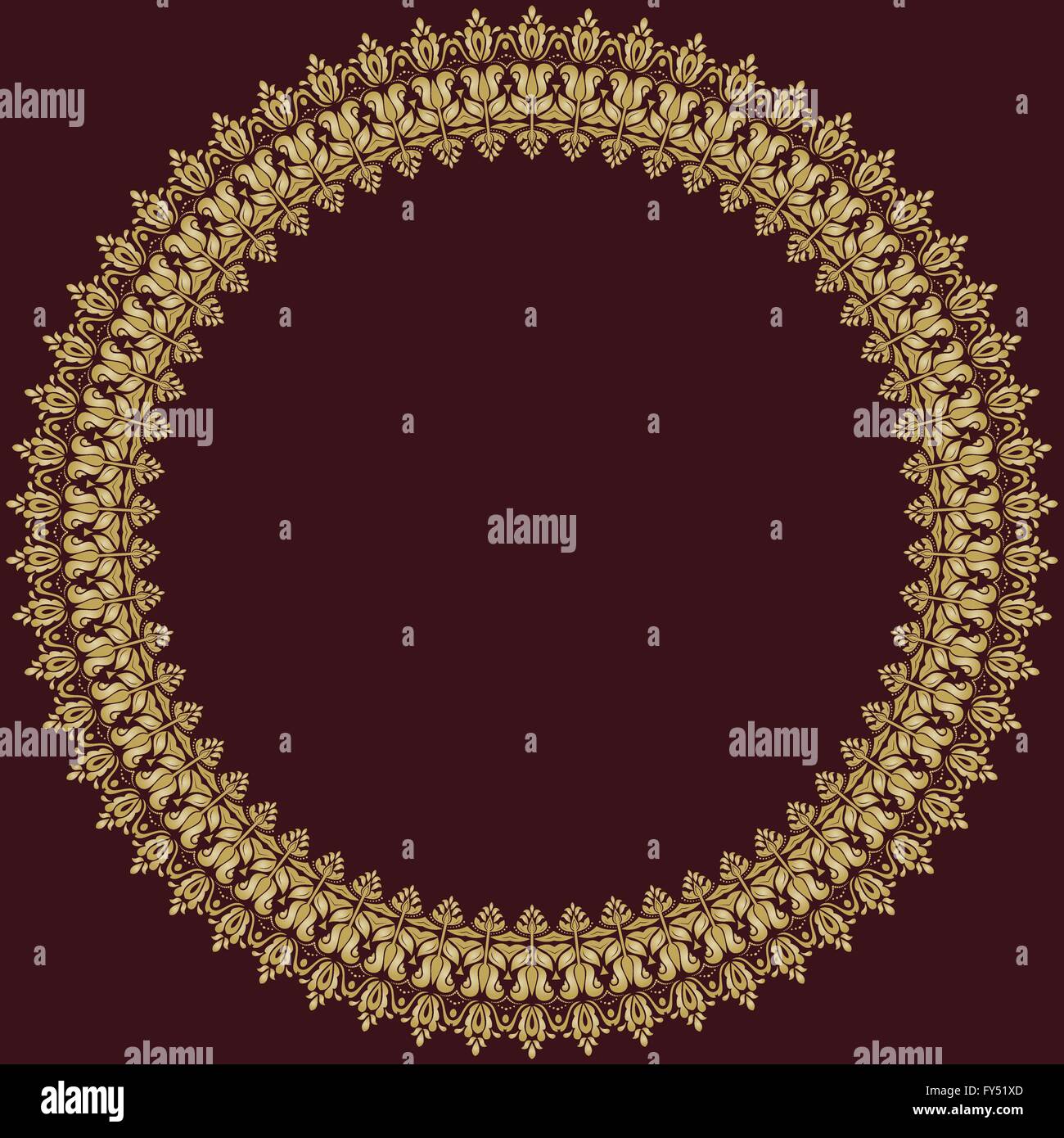 Floral Modern Vector Round Frame Stock Vector Image & Art - Alamy