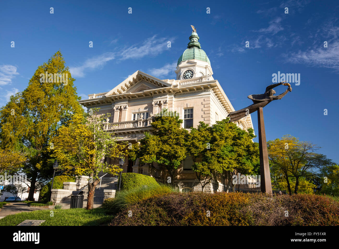 City Hall and 'Spirit of Athens' sculpture, Athens, Georgia, USA Stock ...