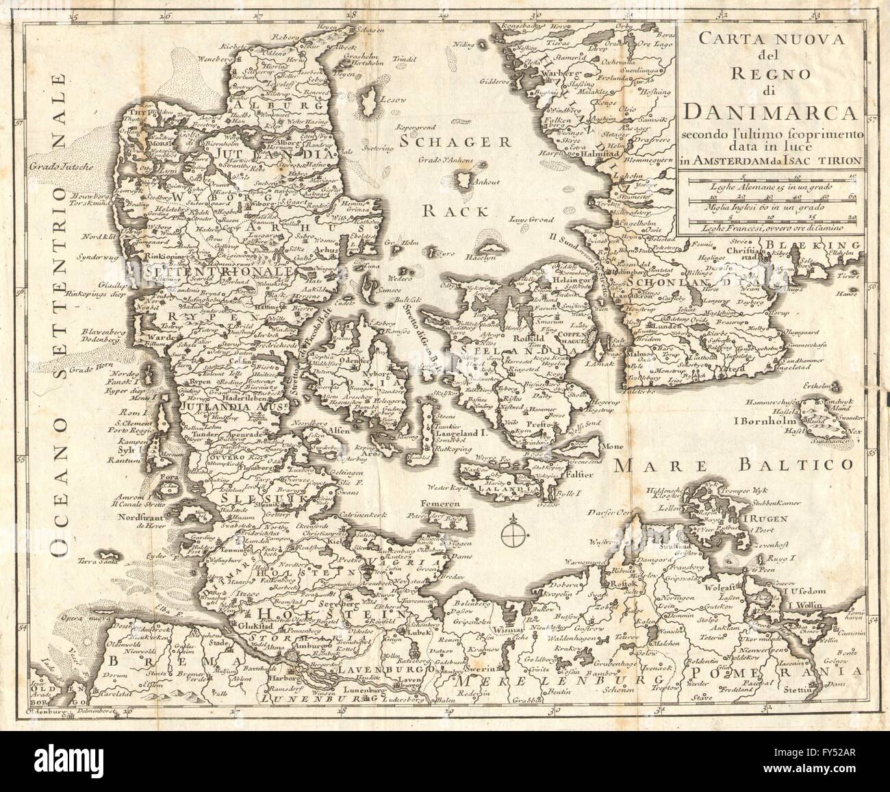 Denmark map and 18th century hi-res stock photography and images - Alamy
