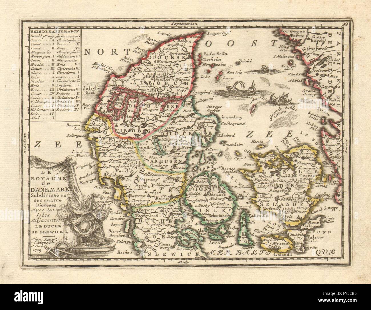Denmark map and 18th century hi-res stock photography and images - Alamy