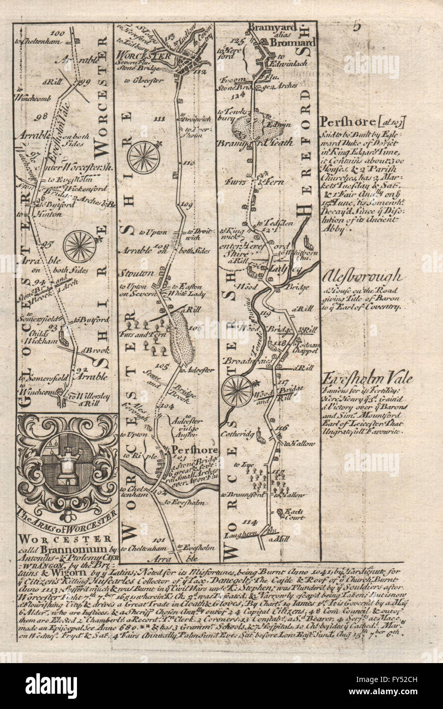 Map of pershore hi-res stock photography and images - Alamy