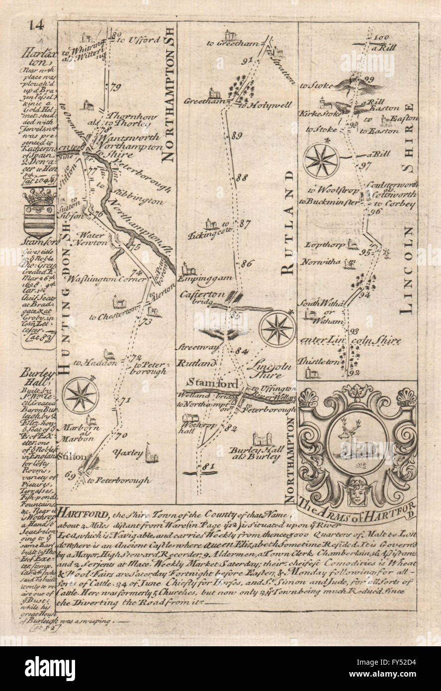 Stilton-Stamford-Great Casterton-Colsterworth road map by OWEN & BOWEN ...