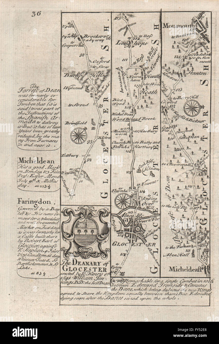 Antique map of gloucester hi-res stock photography and images - Alamy