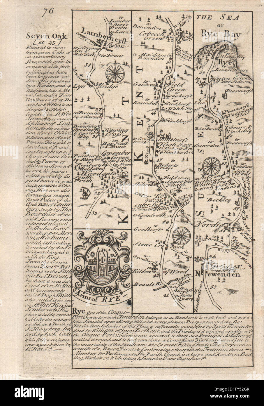 Lamberhurst-Flimwell-Newenden-Beckley-Rye road map by J. OWEN & E ...
