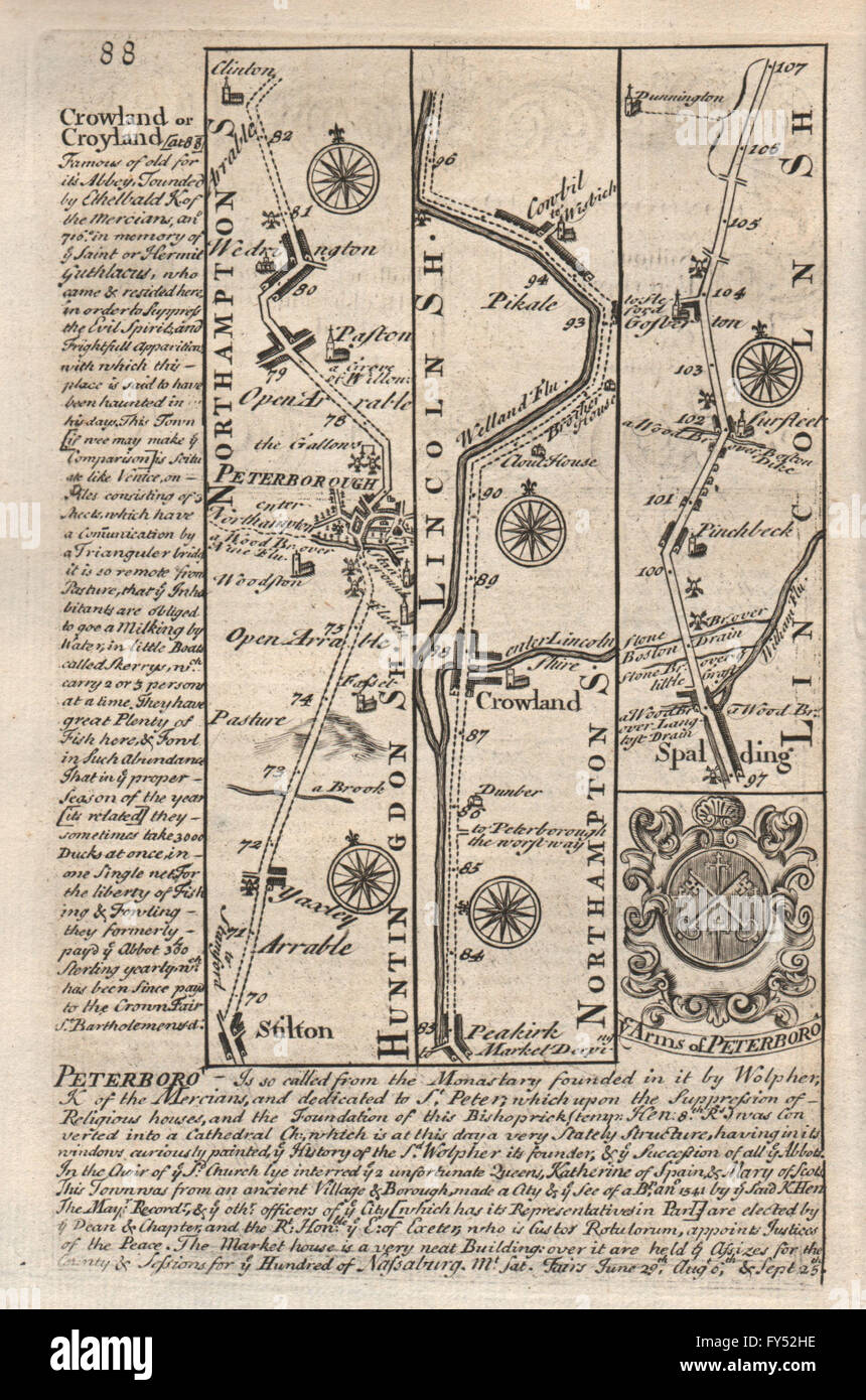 Stilton-Peterborough-Crowland-Spalding-Surfleet road map by OWEN ...