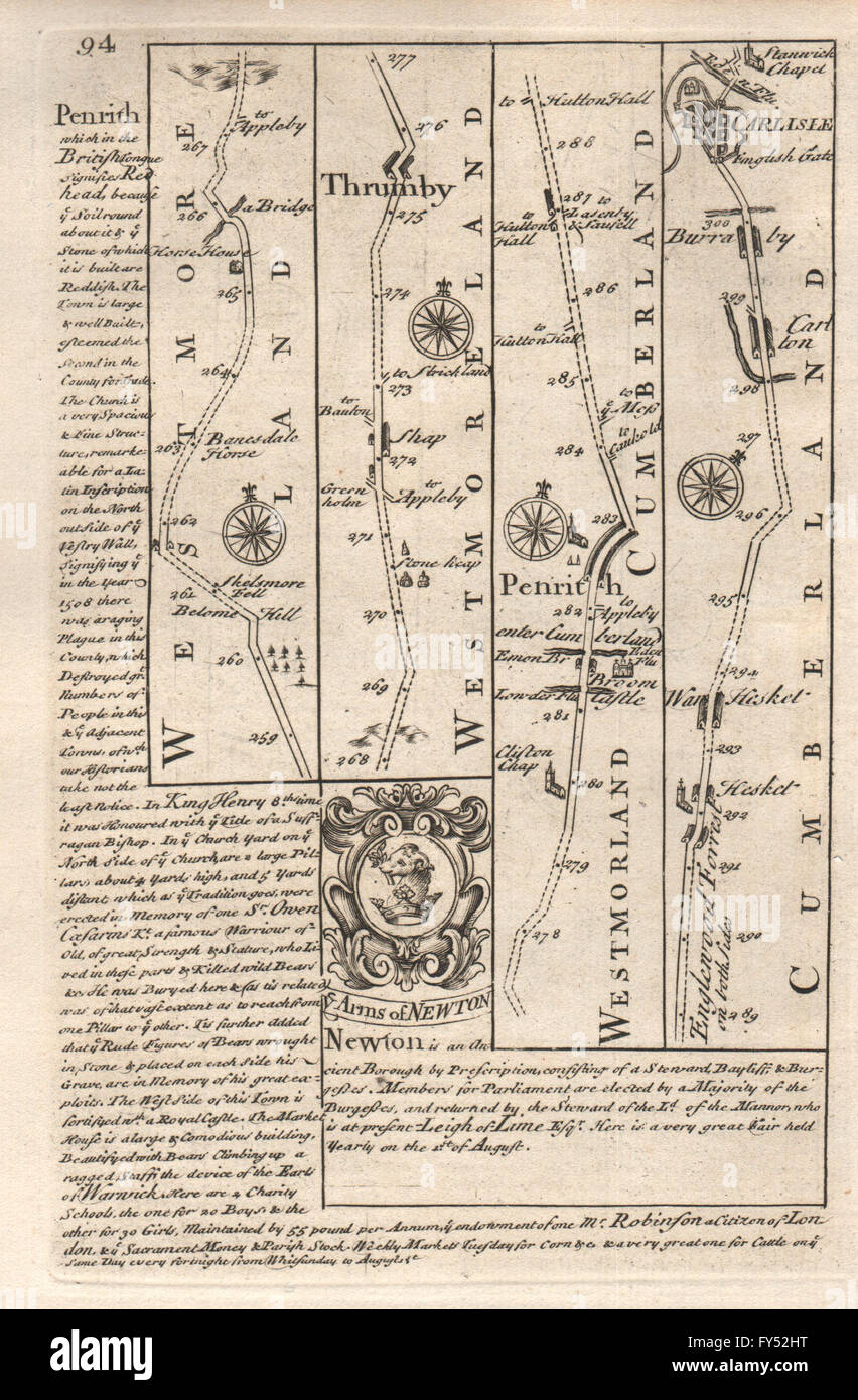 Penrith-High Hesket-Carleton-Carlisle road map by J. OWEN & E. BOWEN ...