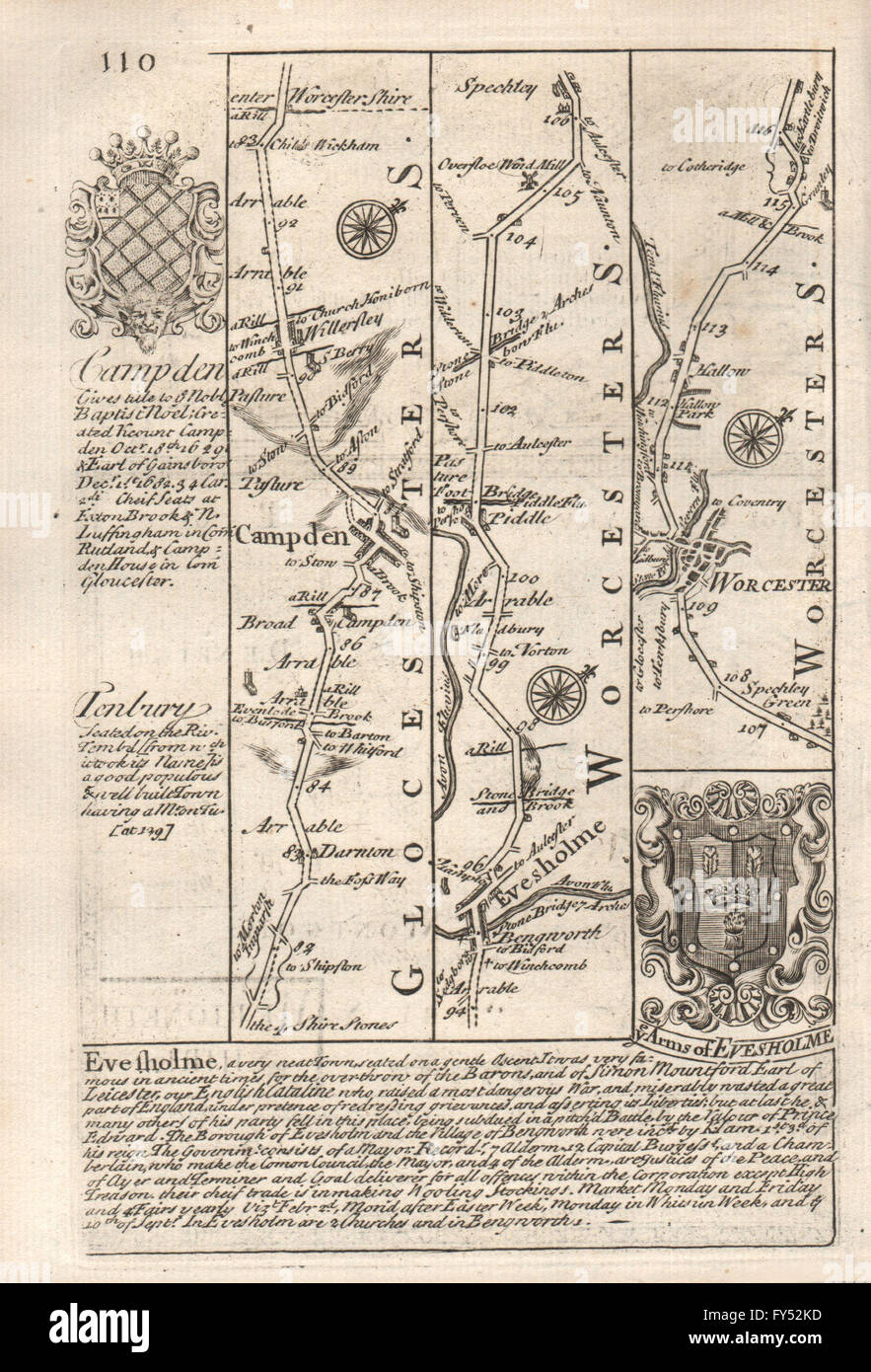 Map of evesham hi-res stock photography and images - Alamy