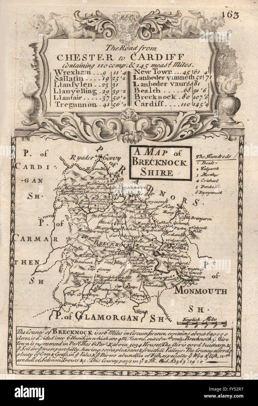 'A Map of Brecknock-Shire'. County map by OWEN & BOWEN. Brecknockshire ...