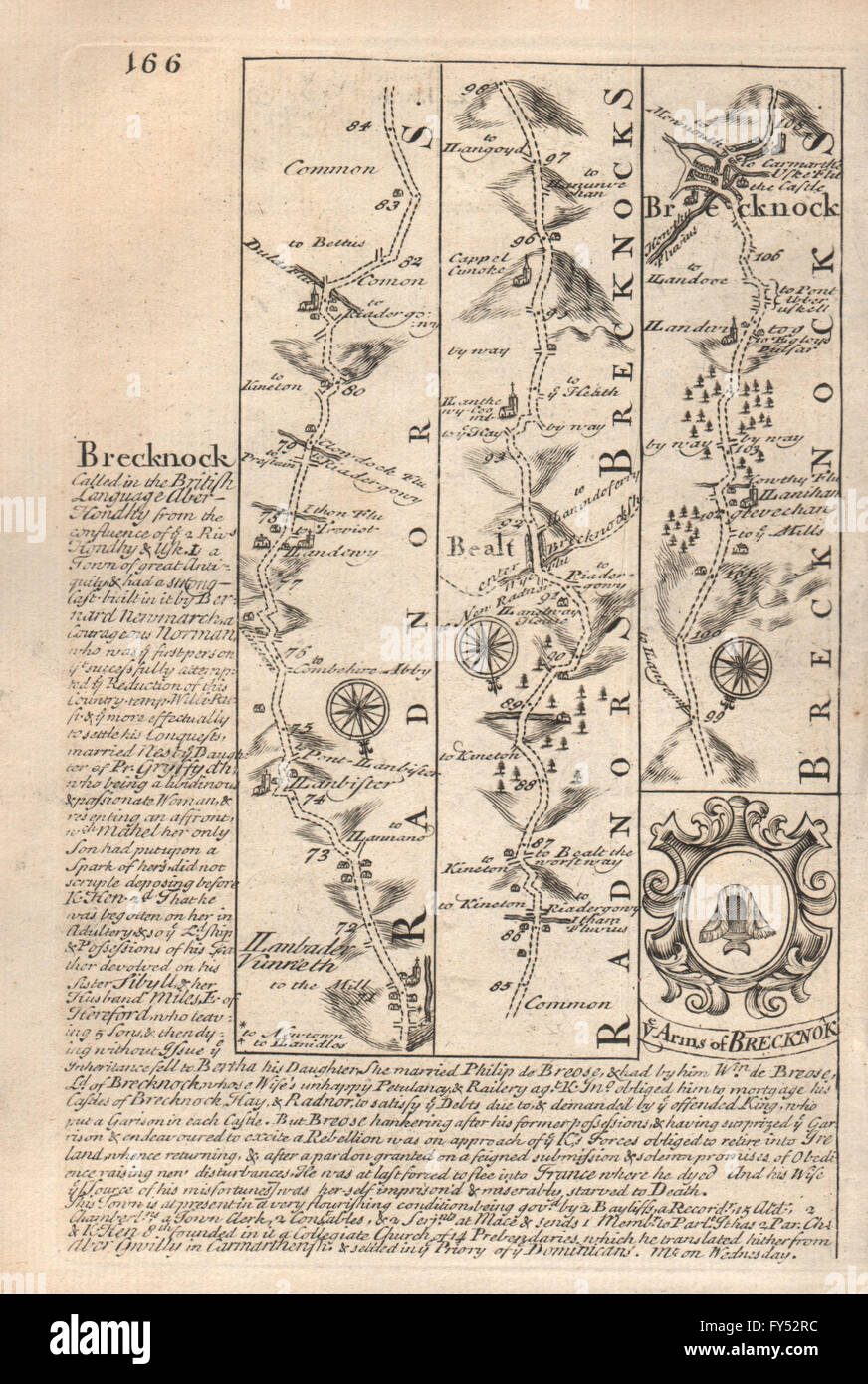 Llanbadarn Fynydd-Builth Wells-Brecon road map by J. OWEN & E. BOWEN ...