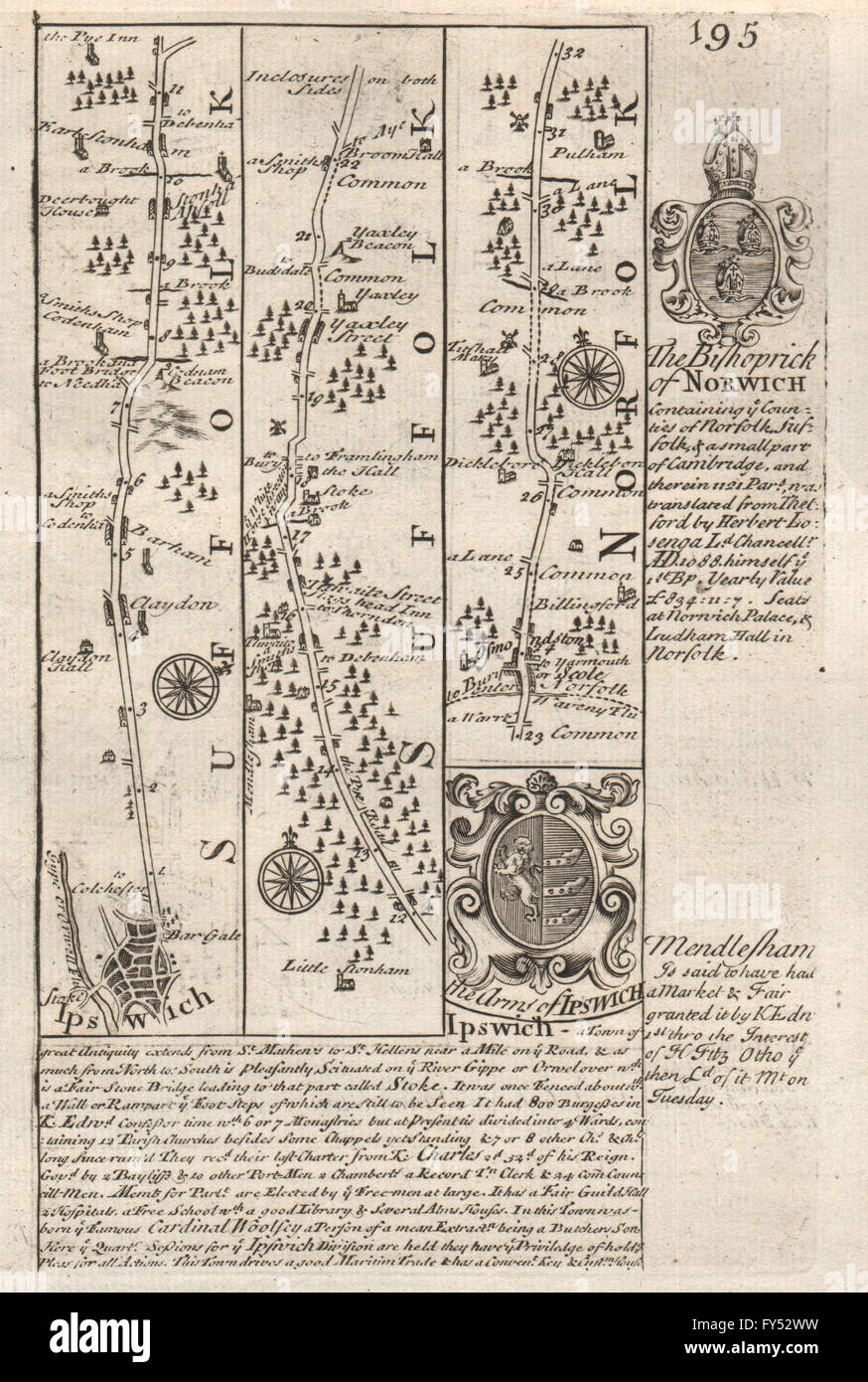 Ipswich-Claydon-Barham-Stonham Aspal-Scole road map by OWEN & BOWEN ...