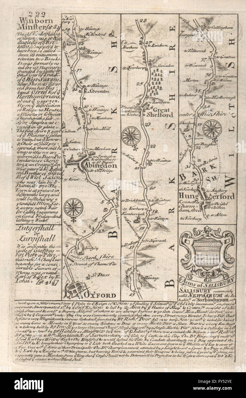 Oxford-Abingdon-Great Shefford-Hungerford road map by J. OWEN & E ...