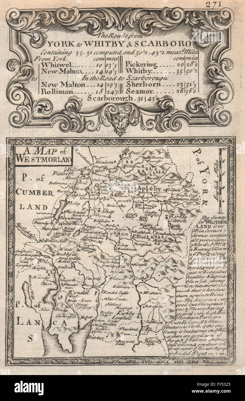 Westmorland england map hi-res stock photography and images - Alamy