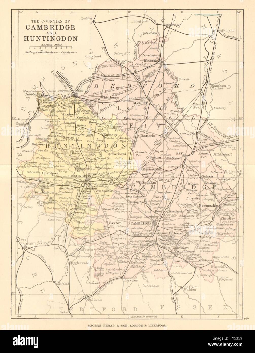 Huntingdon county map hi-res stock photography and images - Alamy