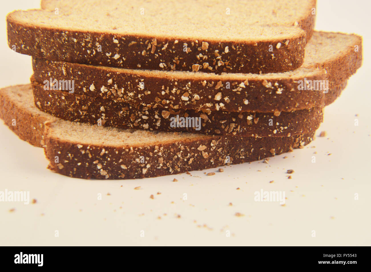 Whole grain bread slices stack Stock Photo - Alamy