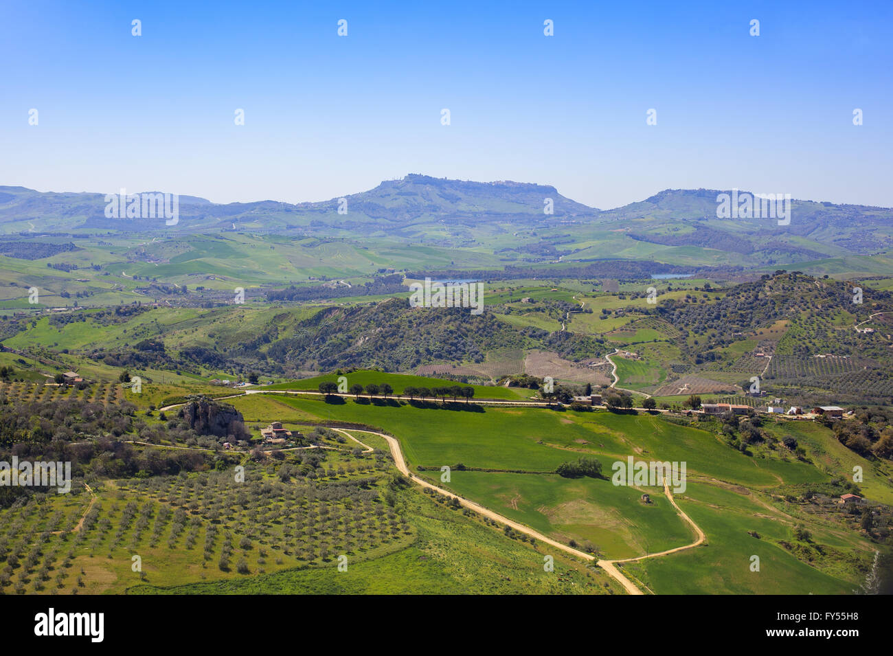 View of Enna and Calascibetta and Sicilian countryside Stock Photo - Alamy