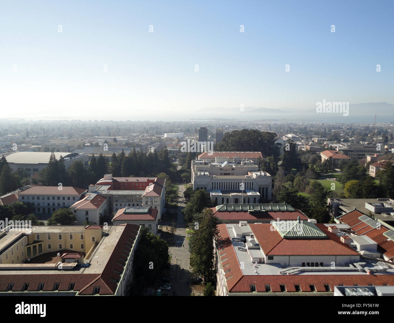 Birds eye view of Historic and modern Buildings of UC Berkeley Campus ...