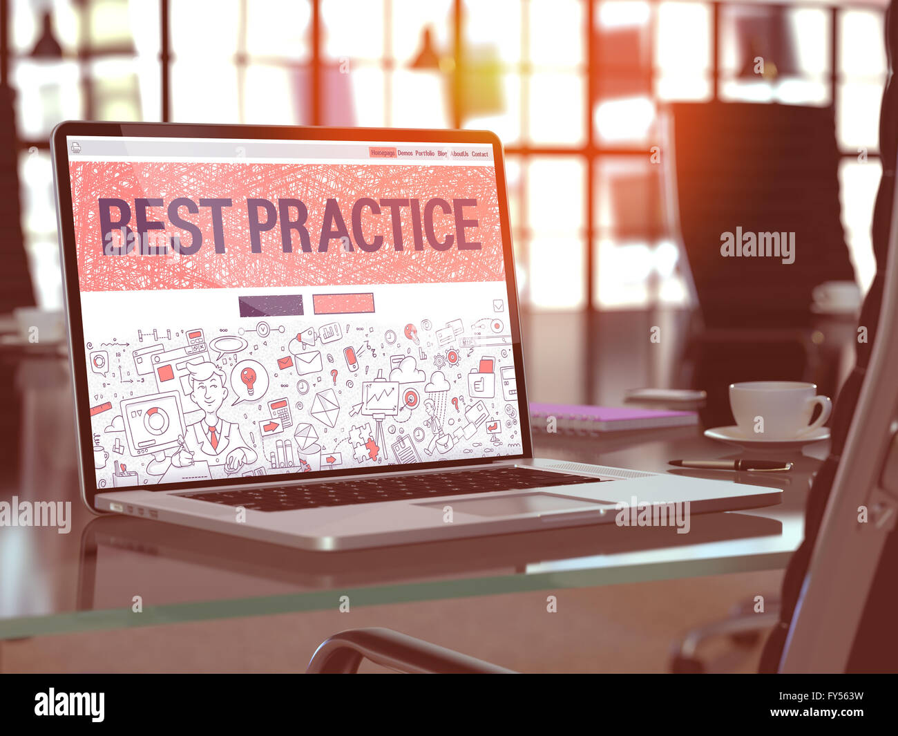 Best Practice Concept on Laptop Screen Stock Photo - Alamy