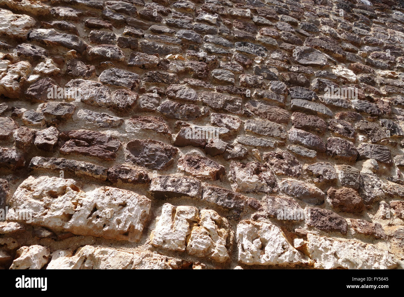 Close-up of old Coral brick rock wall Stock Photo - Alamy
