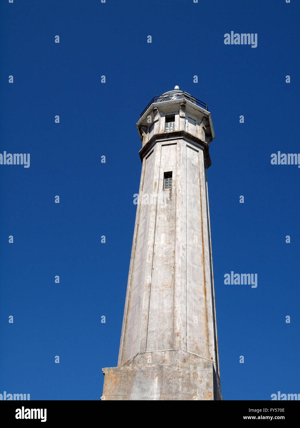 Old Lighthouse on Alcatraz Island on a clear day Stock Photo - Alamy