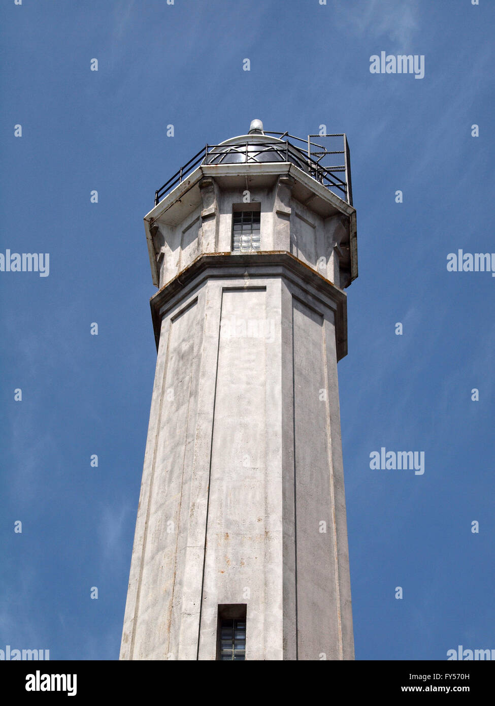 Old Lighthouse on Alcatraz Island on a clear day Stock Photo - Alamy