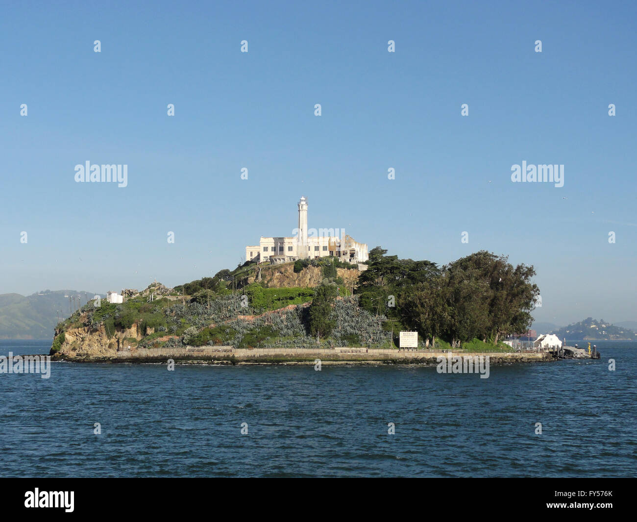 Alcatraz Island with Lighthouse and Prison in view on a nice Day in San ...