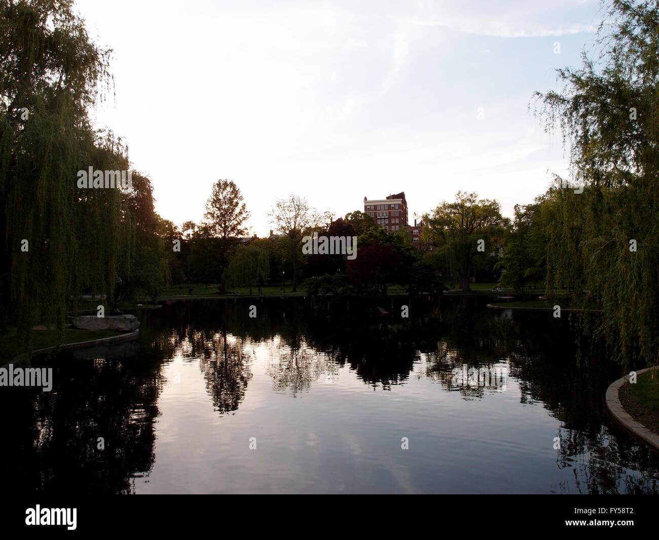 Boston Commons pond as dusk in Massachusetts, USA Stock Photo - Alamy