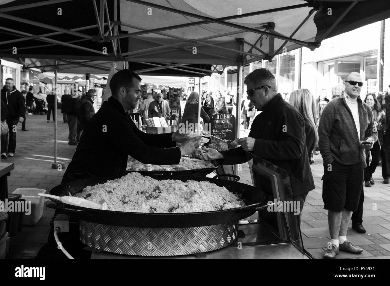 Food stalls market Black and White Stock Photos & Images - Alamy