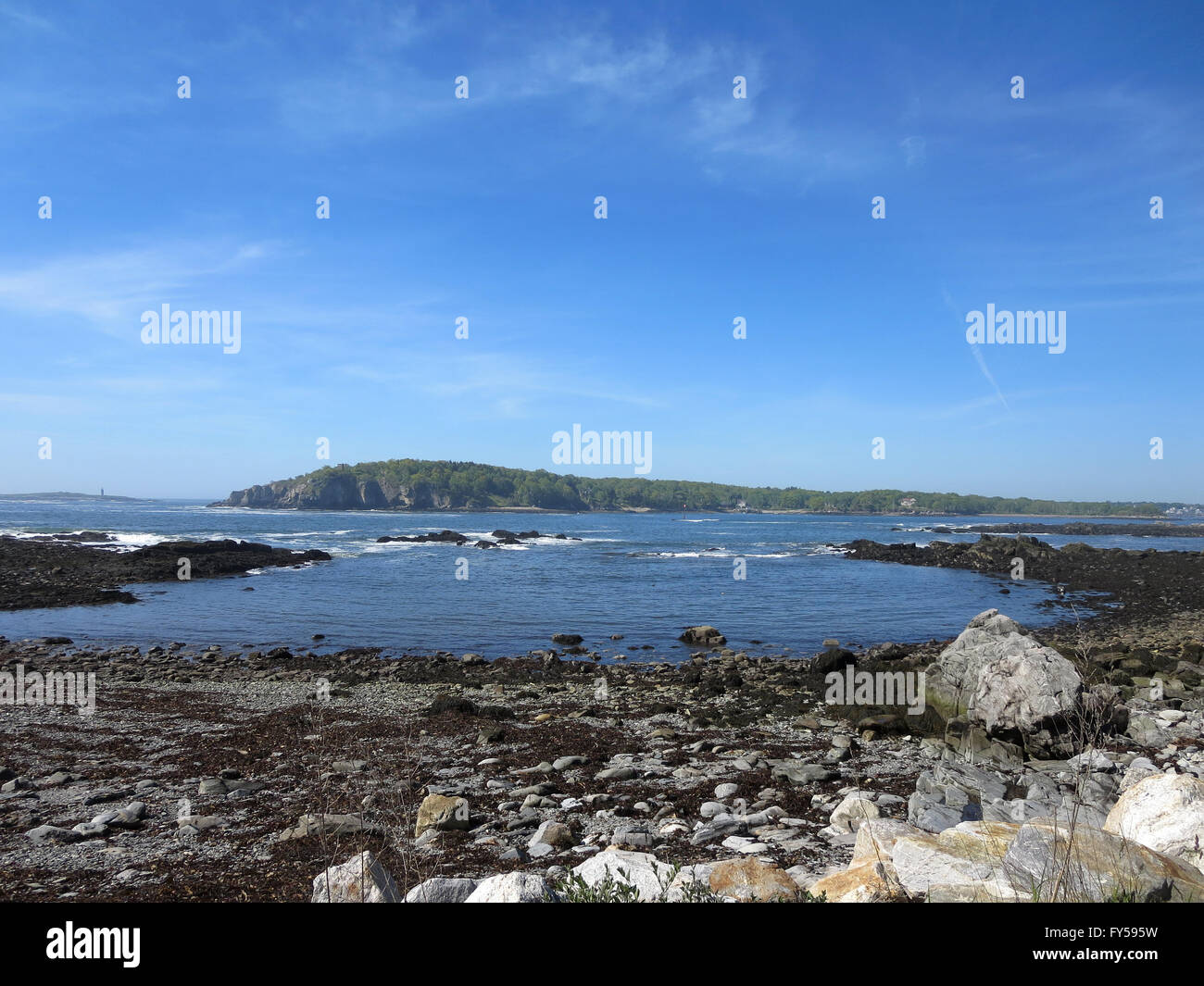Ryefield Cove and Whitehead Passage on Peaks Island in Casco Bay, Maine ...