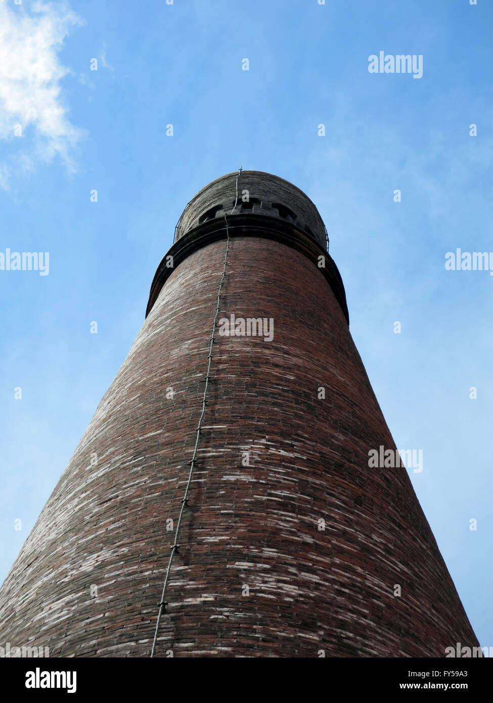 Historic Stream tower at Waterworks building against a blue sky in ...