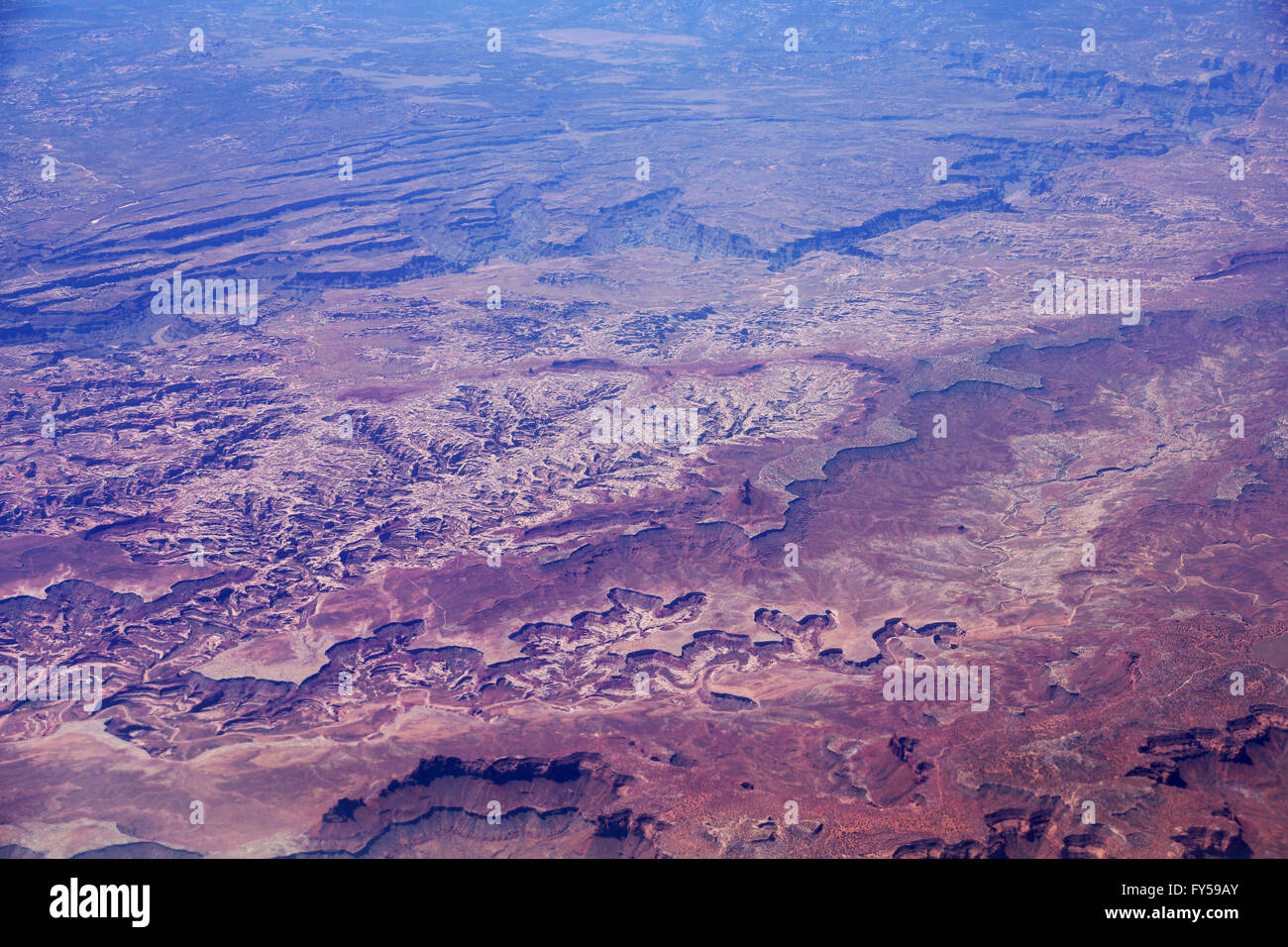 Aerial View of Southwest USA Country Side Landscape from high above ...