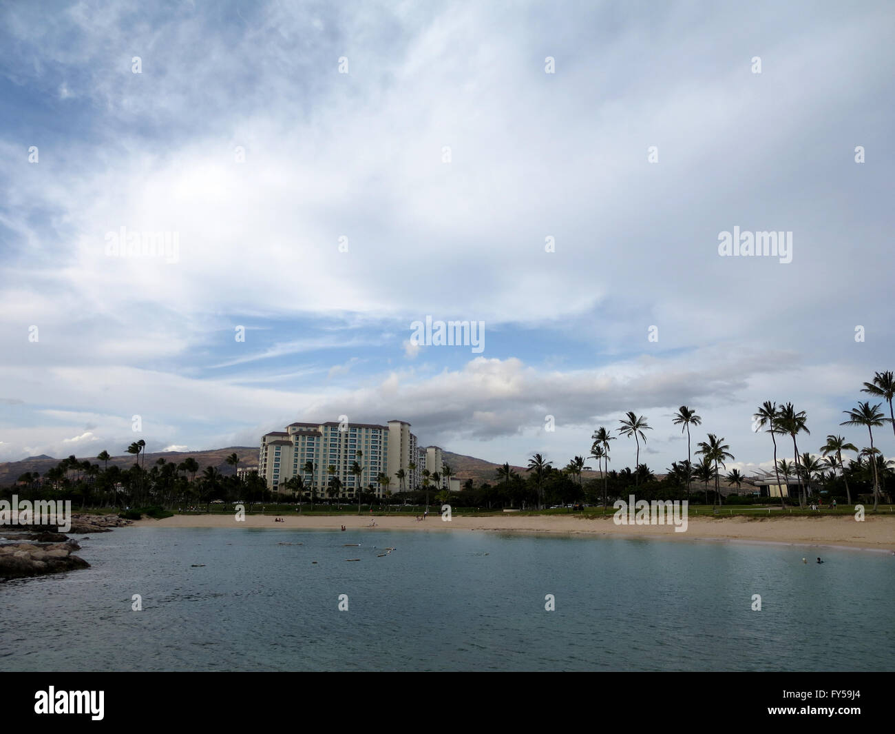 Ulua Lagoon, the first of four lagoons, at Ko Olina resort with hotels ...