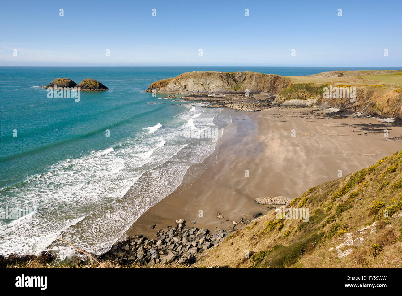 Traeth Llyfn Beach near Ynys Barry, Pembrokeshire, Wales, United ...