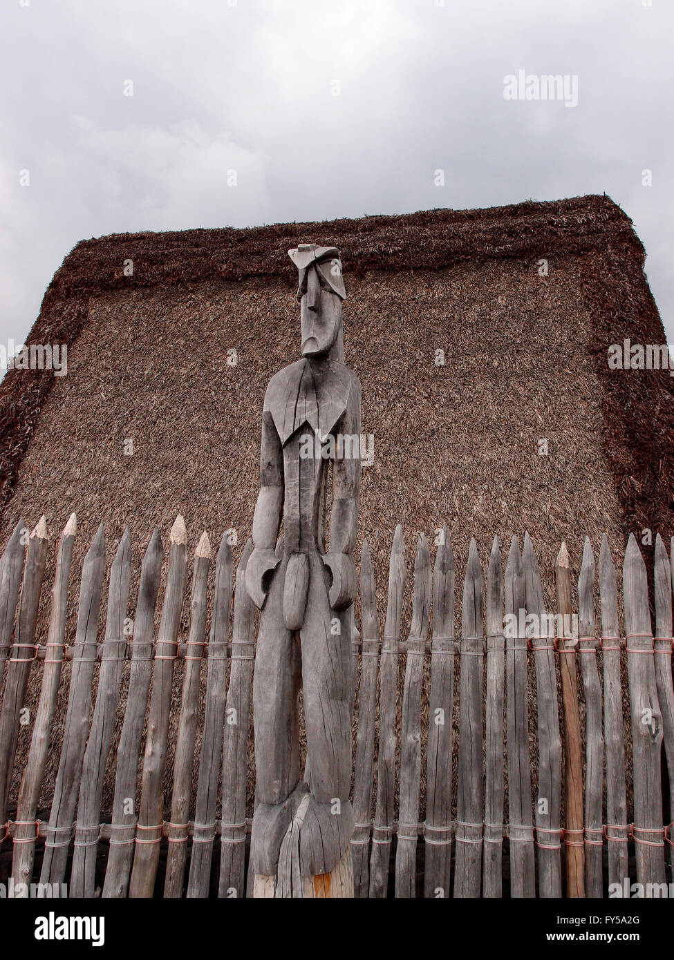 Hale O Keawe, Ki'i (wooden images) stand watch over this rebuilt temple ...