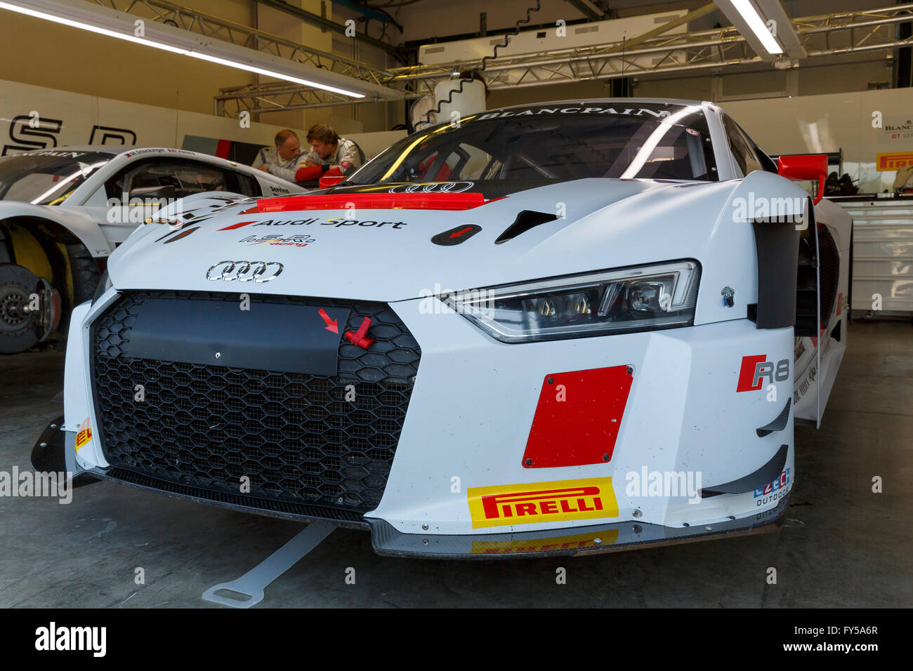 Misano Adriatico, Italy - April 10, 2016: Audi R8 LMS of ISR Team ...