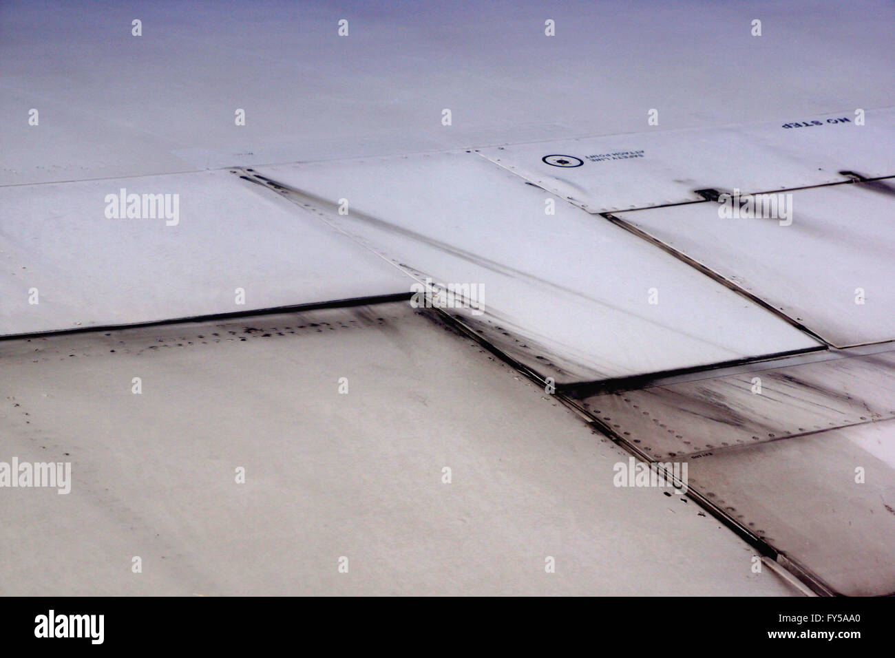 Airplane Wing Close-up with signs of age Stock Photo - Alamy