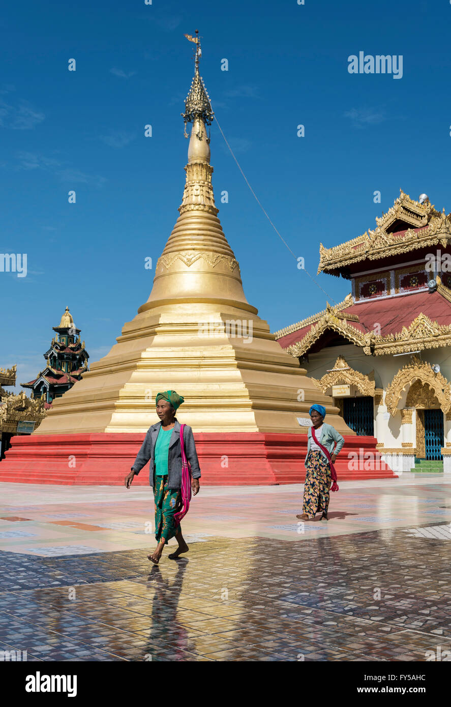 Kyaik Tan Lan Pagoda, Kyaikthanlan Paya, Mawlamyine or Mawlamyain, Mon ...