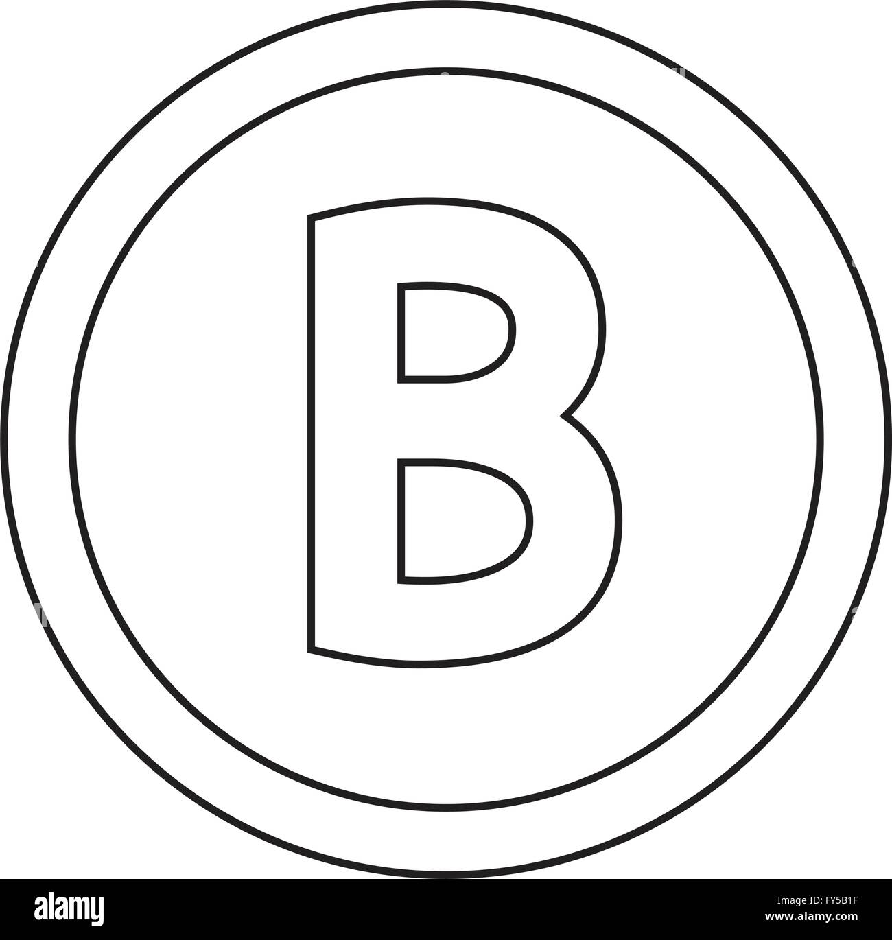 Basic font for letter B icon Illustration design Stock Vector Image ...