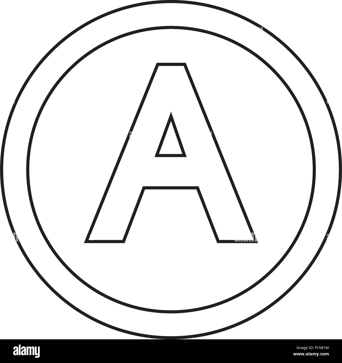 Basic font for letter A icon Illustration design Stock Vector Image ...