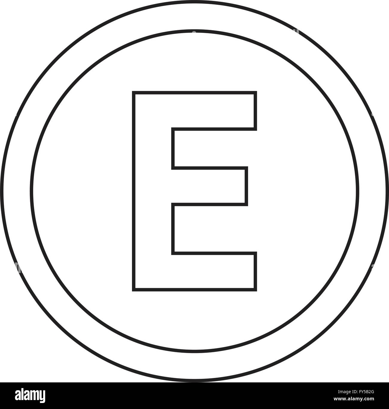 Basic font for letter E icon Illustration design Stock Vector Image ...