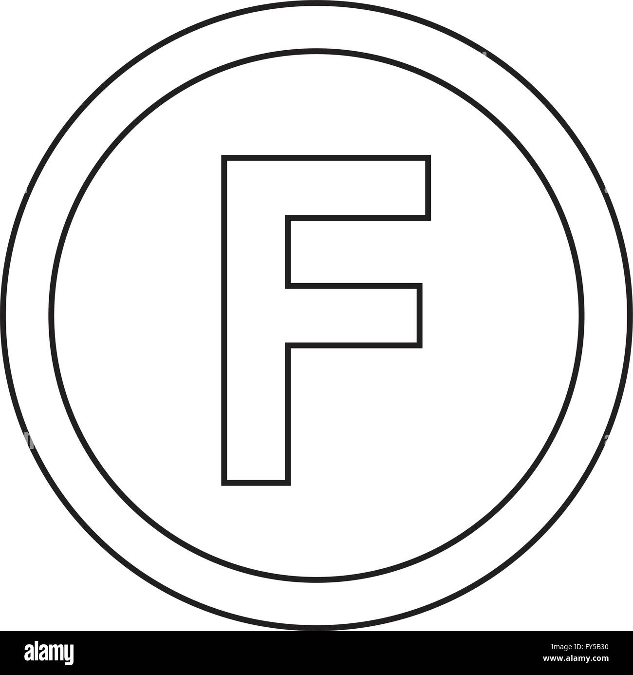Basic font for letter F icon Illustration design Stock Vector Image ...