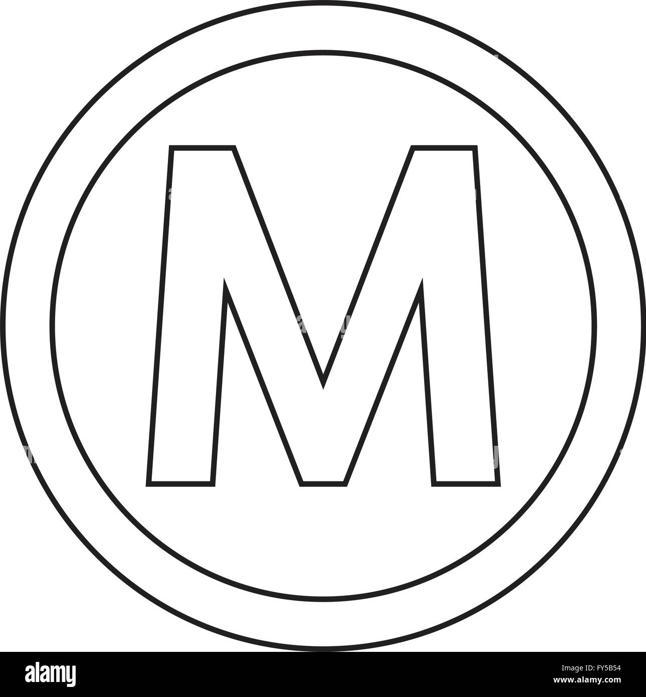 Basic font letter M icon Illustration design Stock Vector Image & Art ...