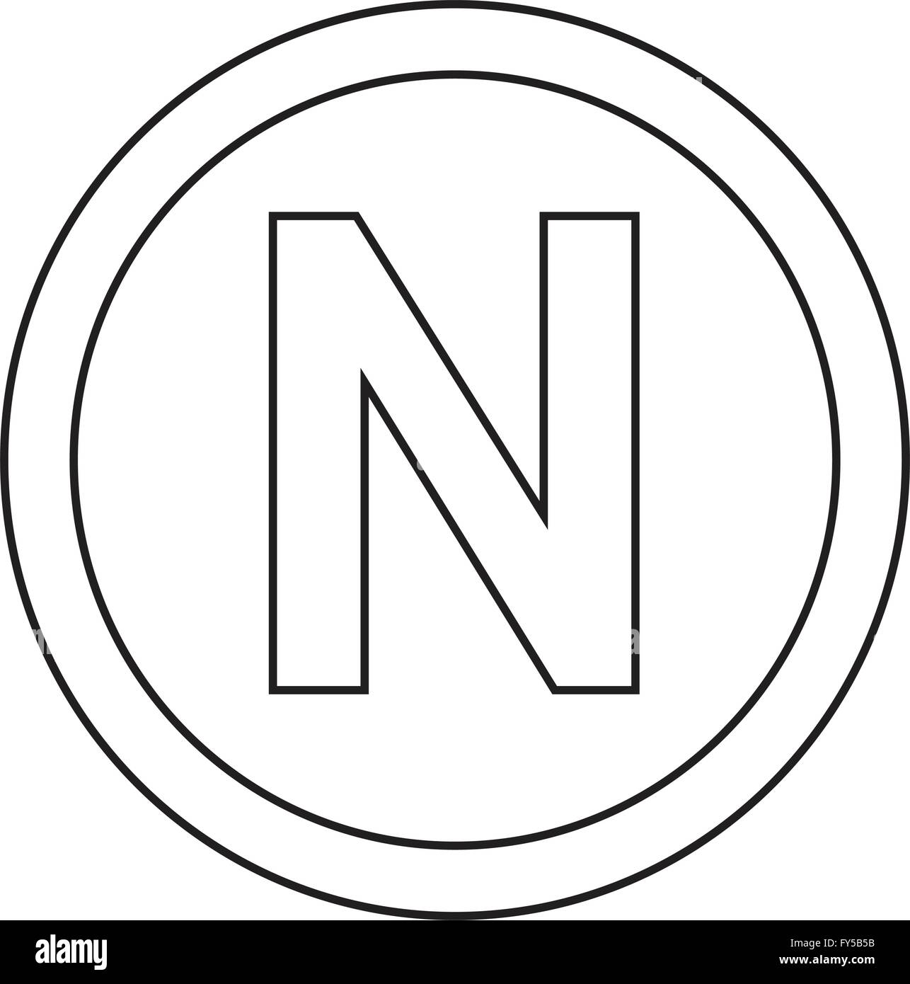 Basic font letter N icon Illustration design Stock Vector Image & Art ...