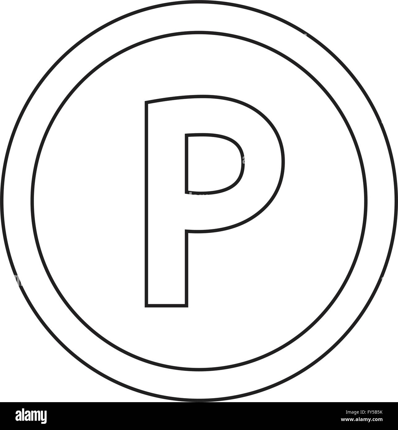Basic font letter P icon Illustration design Stock Vector Image & Art ...
