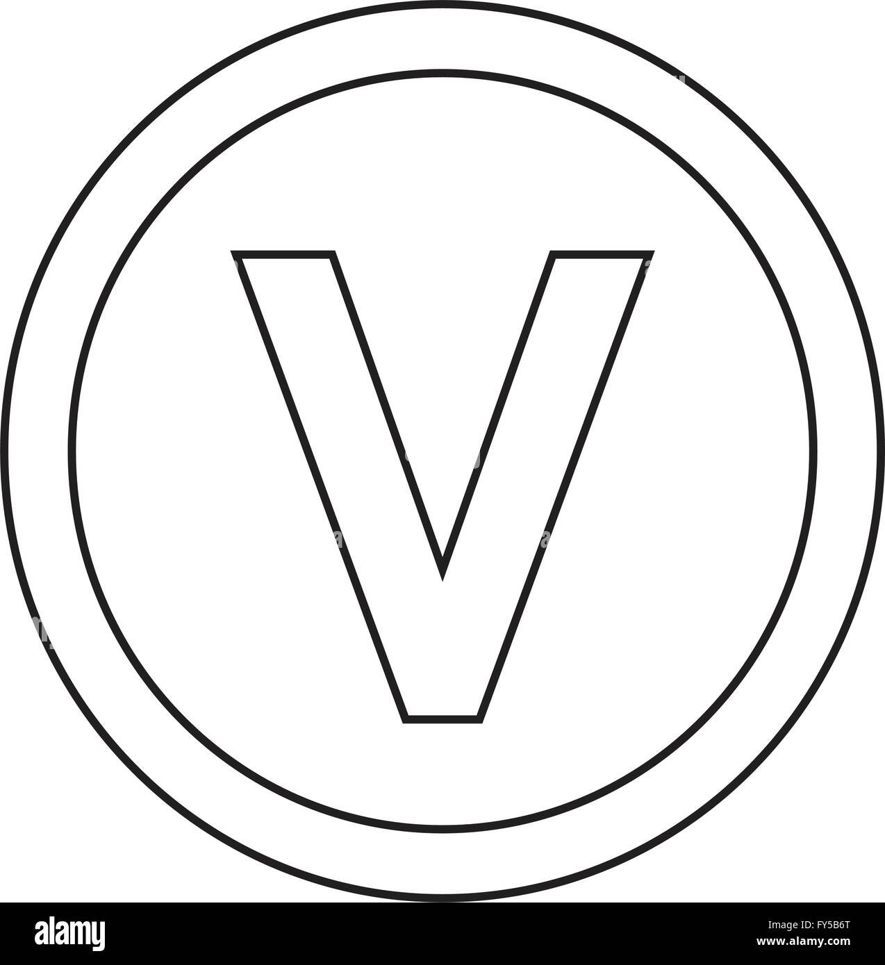 Basic font letter V icon Illustration design Stock Vector Image & Art ...